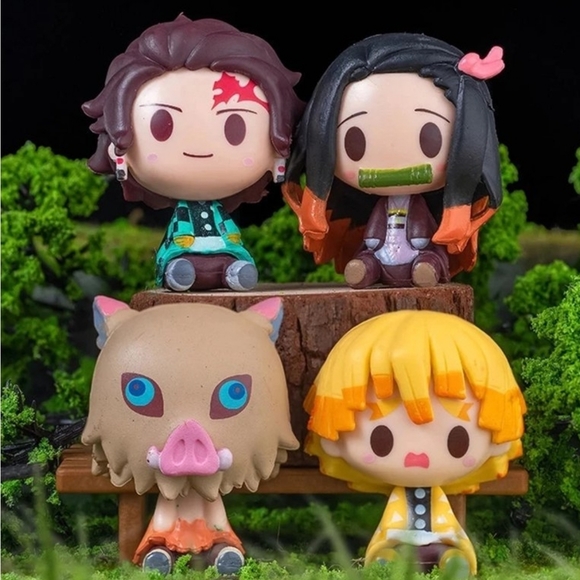 Toys | Demon Slayer Kimetsu No Yaiba Figure Set 4 Stickers | Poshmark